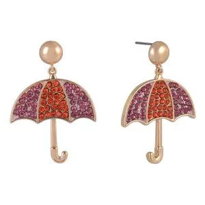 HALLMARK Stone Umbrella Earrings - Pink