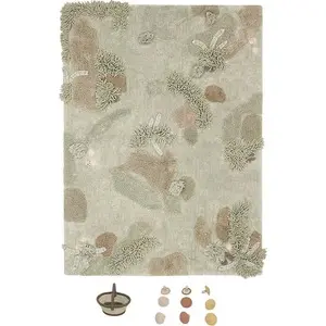 LORENA CANALS Washable Play Rug Mushroom Forest - Olive
