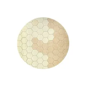 LORENA CANALS Washable Rug Round Honeycomb - Ivory/ Vanilla/ Golden