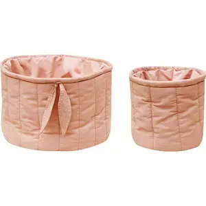 LORENA CANALS Set Of Two Quilted Baskets - Vintage Nude
