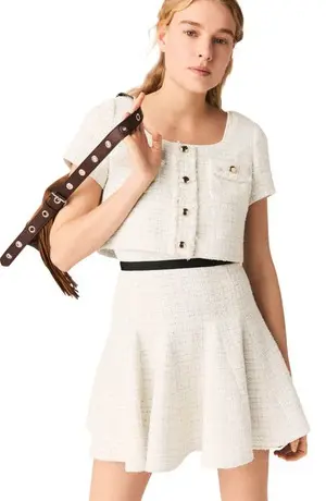 Maje 2-in-1 Cotton Tweed Dress