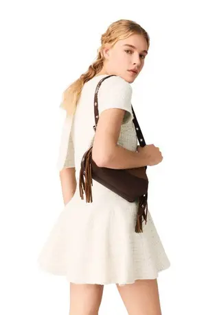 Maje 2-in-1 Cotton Tweed Dress