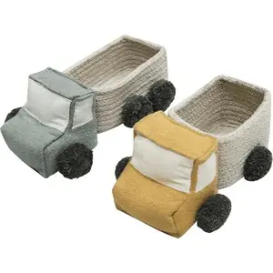 LORENA CANALS Set Of Mini Baskets Truck - Blue And Yellow