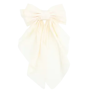 TULLEEN Satin Ribbon Bow Hairclip - Cream