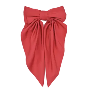 TULLEEN Satin Ribbon Bow Hairclip - Red