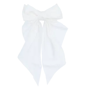 TULLEEN Satin Ribbon Flowing Bow Hairclip - White