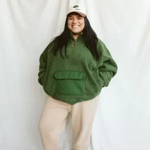 GOUMIKIDS Faux Shearling Organic Zip Pullover