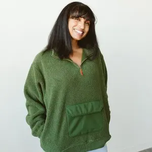 GOUMIKIDS Faux Shearling Organic Zip Pullover