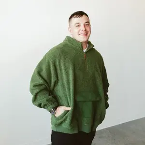 GOUMIKIDS Faux Shearling Organic Zip Pullover