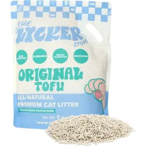 THE LICKER STORE Ultra Absorbent Tofu Cat Litter, Fast Clumping & Flushable, Odor Control - 8 Lbs
