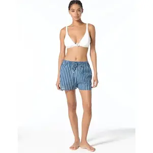 Michael Kors Marina Stripe Coverup Shorts - River Blue