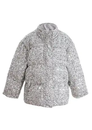 TULLEEN Glitter Puffer Jacket - Grey
