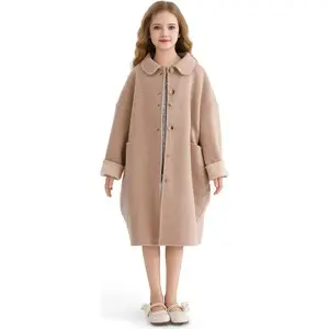TULLEEN Wool Coat With Peter Pan Collar - Champagne