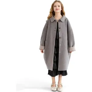 TULLEEN Wool Coat With Peter Pan Collar - Grey