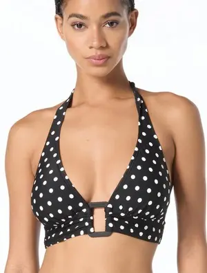 Michael Kors Polka Dot Halter Bra Bikini Top