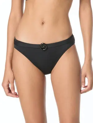 Michael Kors Bubble Logo Ring Bikini Bottom - Black