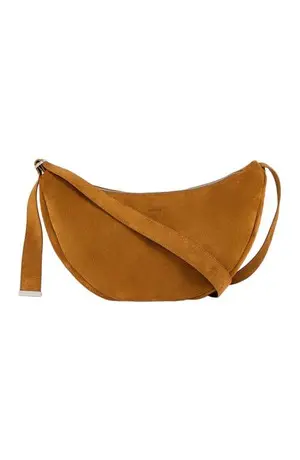 Sandro Small Zipped Split Leather Hobo - Cognac