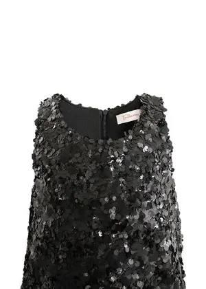 TULLEEN Sequin And Feather Hem Dress