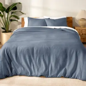 BARE HOME 100% European Linen Duvet Cover And Sham Set