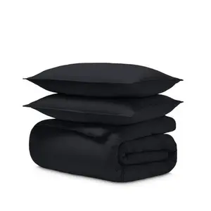 BARE HOME Organic Cotton Jersey Duvet Cover & Pillowsham Set - Black
