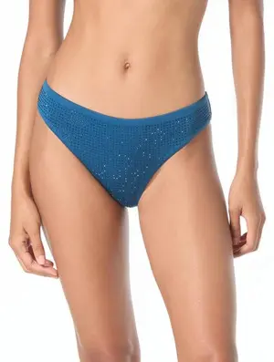 Michael Kors Rhinestone Embellished Bikini Bottom - River Blue