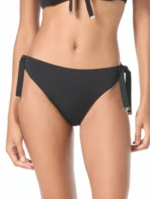 Michael Kors Grommet Solids Bikini Bottom - Black