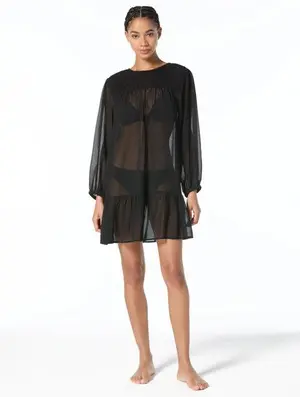 Michael Kors Solids Cover Up Dress Swim - Black