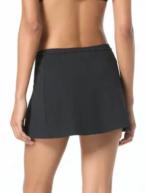 Michael Kors Oval Link Crepe Cover-up Skirt - Black