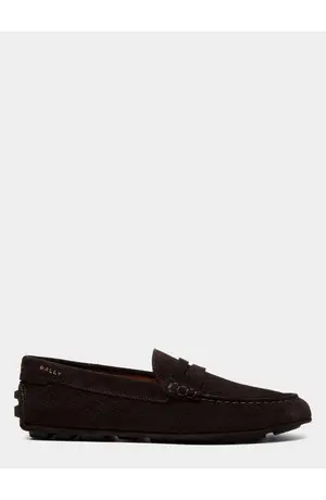 Bally Kerbs Driver In Embossed Suede - Ebano 21