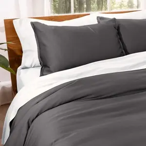 BARE HOME Tencel Lyocell Duvet Cover Set - Forged Iron Grey