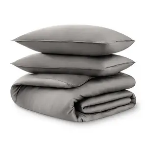 BARE HOME Tencel Lyocell Duvet Cover Set - Light Grey