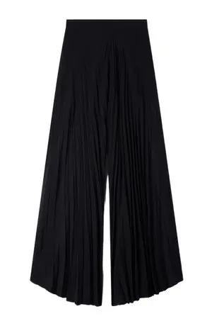Sandro Pleated Wide-leg Trousers - Black