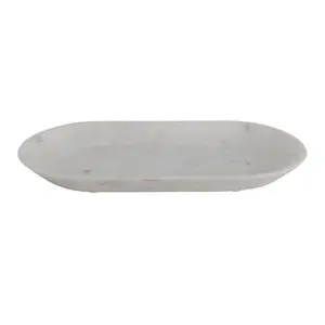 STORIED HOME Marble Tray - White