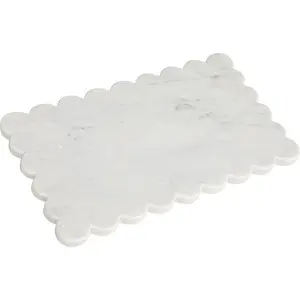 STORIED HOME Marble Cheese Board With Scalloped Edge - White