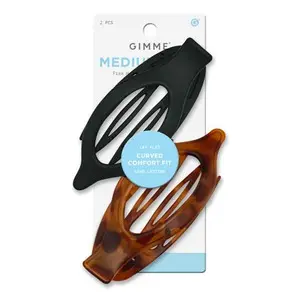 GIMME BEAUTY Lay Flat Oval Claw Clip Duo - Brown