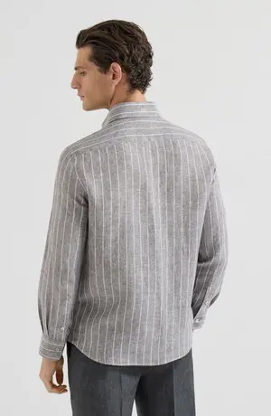 Brunello Cucinelli Chalk Stripe Shirt - Hazelnut