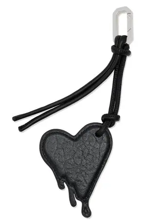 ALLSAINTS Drip Heart Leather Keyring - Black