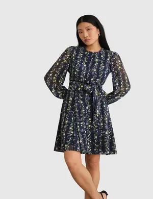 HOBBS LONDON Fit And Flare Mini Dress - Midnight Multi