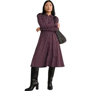 HOBBS LONDON Clarice Printed Midi Dress - Navy Multi