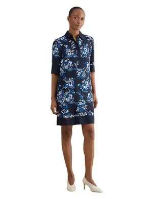 HOBBS LONDON Marciella Shirt Dress - Navy Multi