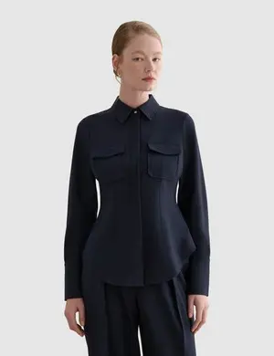 HOBBS LONDON Dannie Cinched-waist Collared Shirt