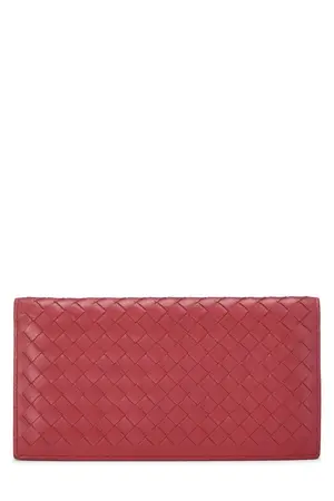 Bottega Veneta Intrecciato Long Wallet - Red