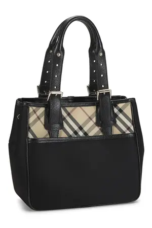 Burberry Nylon Handbag With House Check Trimming