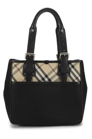 Burberry Nylon Handbag With House Check Trimming