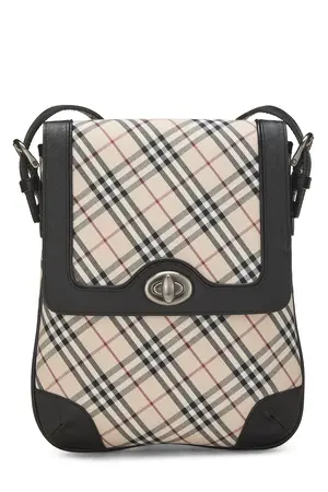 Burberry Jacquard Check Flap Crossbody - Black