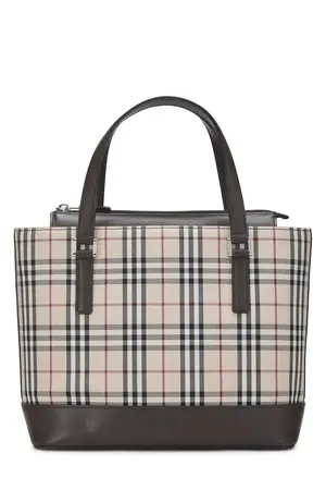 Burberry Check Jacquard Canvas Handbag