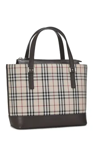 Burberry Check Jacquard Canvas Handbag