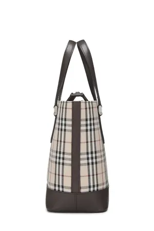 Burberry Check Jacquard Canvas Handbag