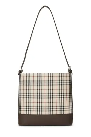 Burberry House Check Jacquard Bucket Shoulder Bag