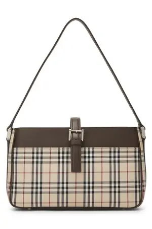 Burberry House Check Jacquard Bucket Shoulder Bag - Brown